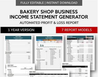 Bakery Profit and Loss Statement - Etsy