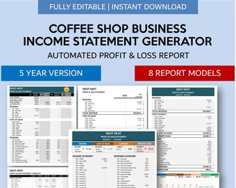 Coffee Shop Business Income Statement Generator Automated - Etsy