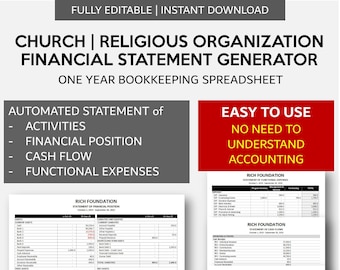 Church Balance Sheet - Etsy