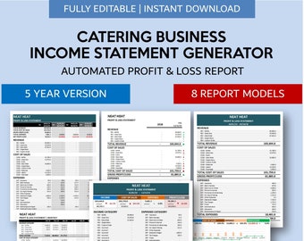 Catering Business Income Statement Generator - Etsy