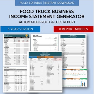 Food Truck Bookkeeping Spreadsheet - Etsy