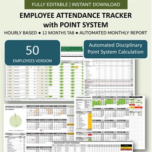 Employee Attendance Tracker With Disciplinary Point System | Automated ...