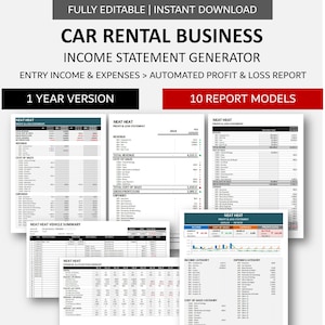 Car Rental Business Income Statement Generator | Automated Profit ...