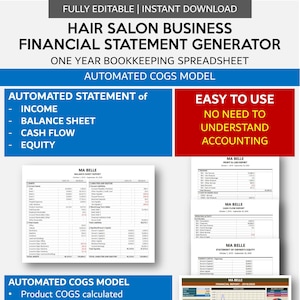 Hair Salon Business Financial Statement Generator | Automated Income ...