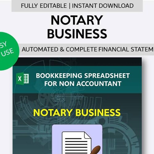 Notary Business Bookkeeping Spreadsheet for Non Accountant - Etsy