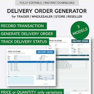 Delivery Order Generator for Small Business | Delivery Receipt Template ...