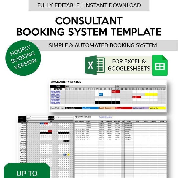 Booking Calendar Excel - Etsy