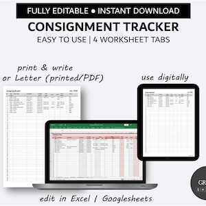 Consignment Tracker | Simple Store Inventory Database | Etsy ...
