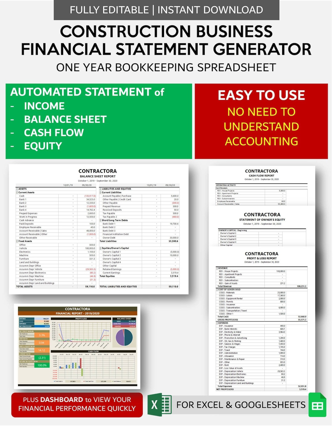 Construction Project Financial Statement Generator | Automated Income ...