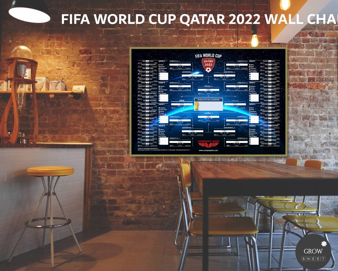 Printable World Cup Qatar 2022 Wall Chart Poster Central Etsy