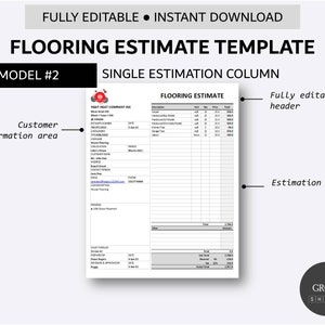 Flooring Estimate Template for Excel and Google Sheets | Printable ...