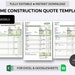 Printable House Construction Quote Template | Price Quotation Form for ...