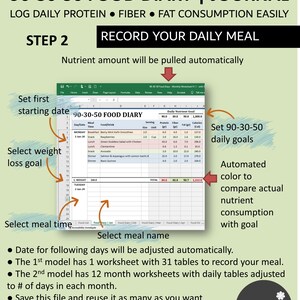90-30-50 Food Diary | Daily Food Journal With Nutrient Calculator | 90 ...