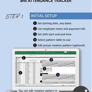 Work Rotating Generator Template and Attendance Tracker | Automated ...