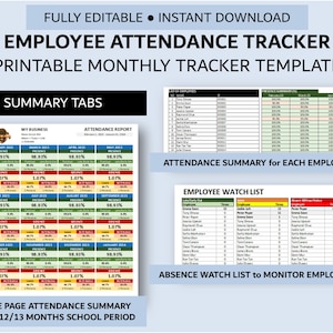 Employee Attendance Tracker | Daily Attendance Record | Start From Any ...