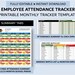 Employee Attendance Tracker Daily Attendance Record Start From Any ...