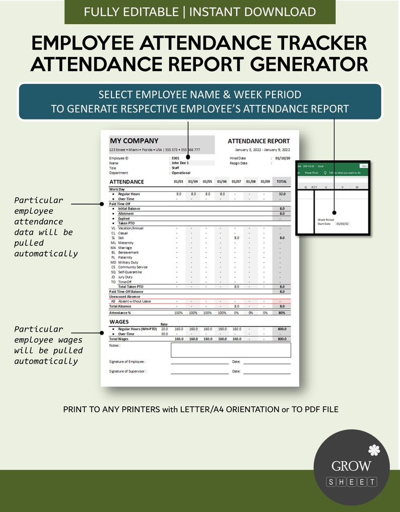 Employee Attendance Tracker and Automated Report Generator | Weekly ...