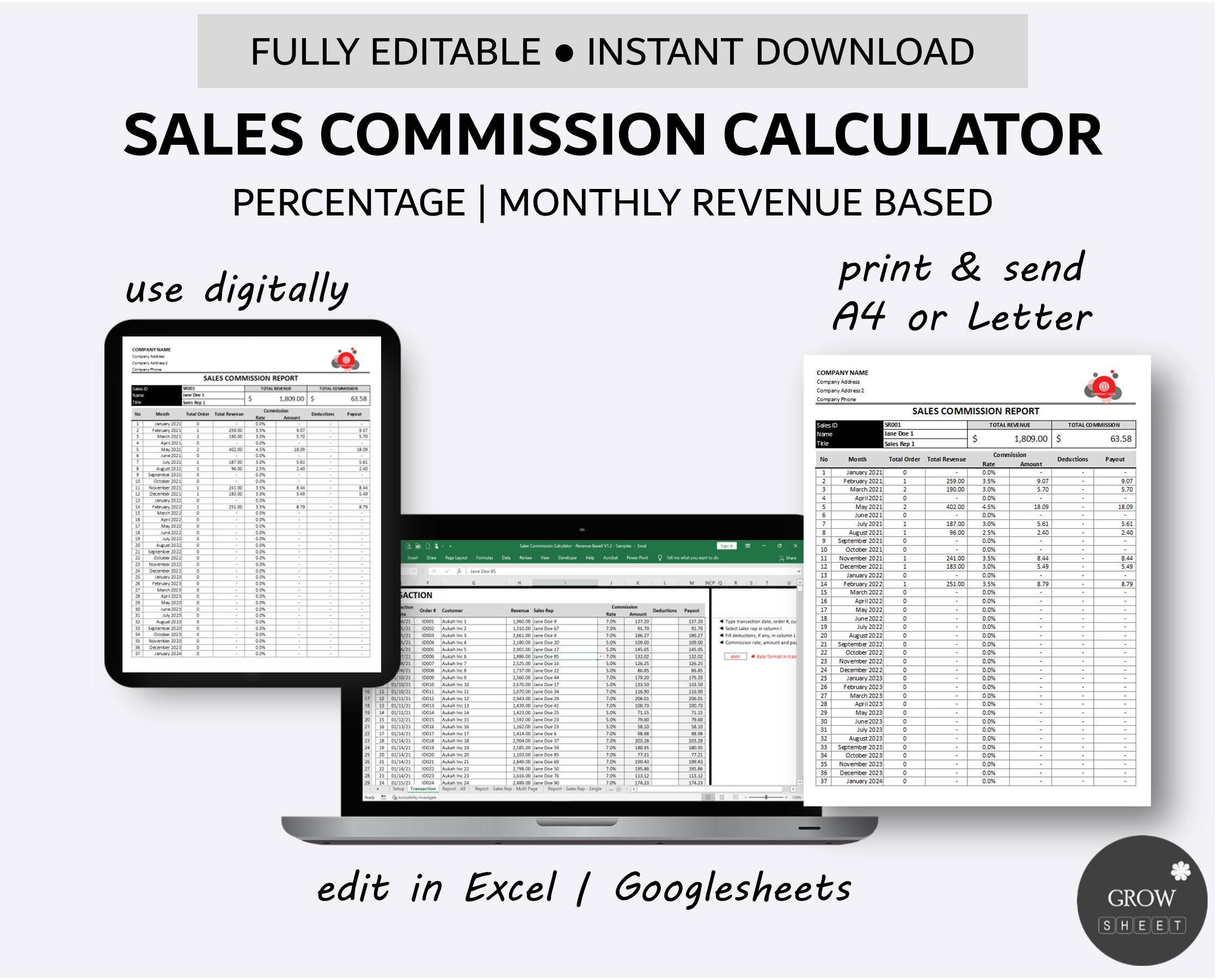 Sales Commission Calculator | Monthly Revenue Based Commission ...