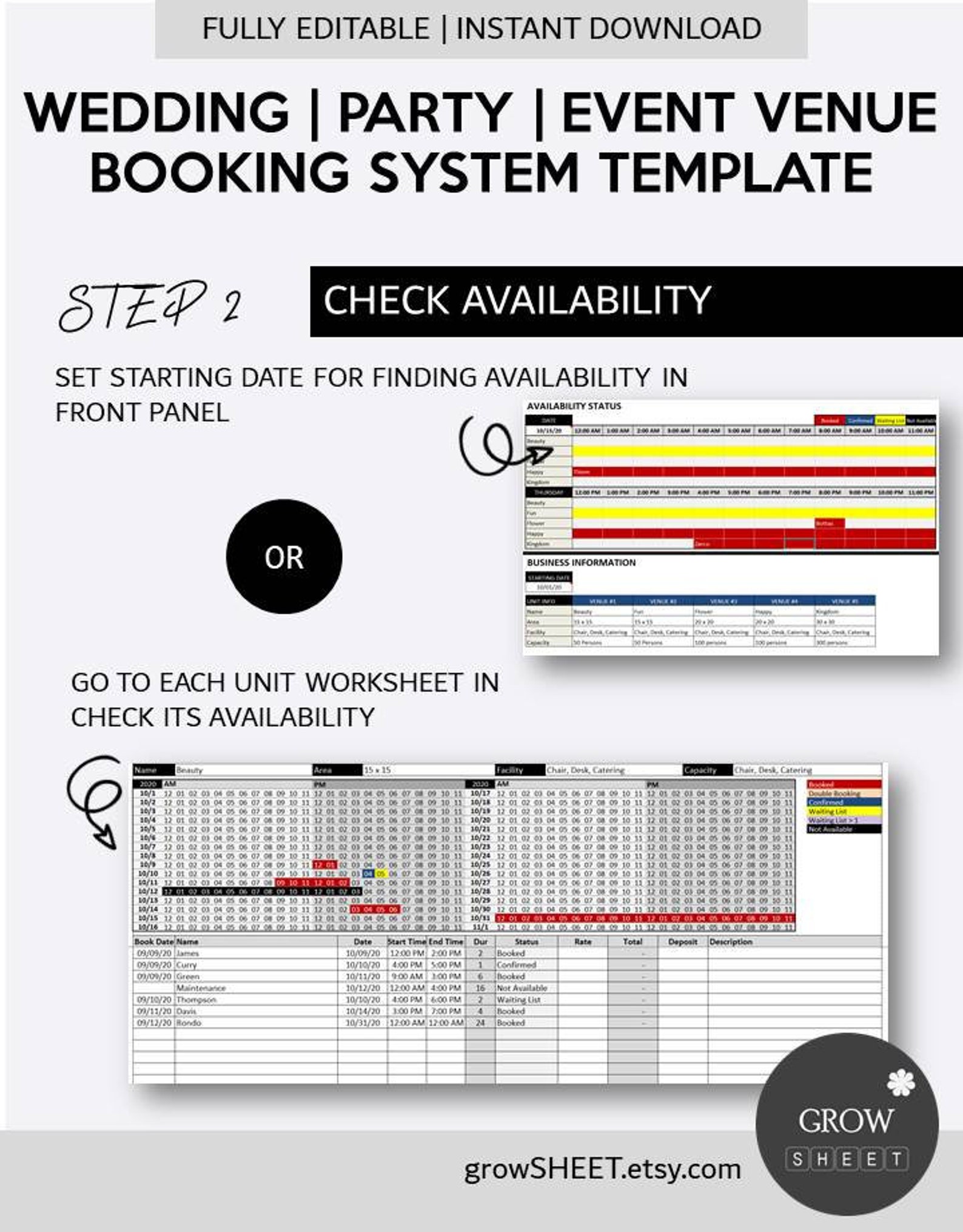 Wedding Venue Booking Template Event Venue Reservation | Etsy