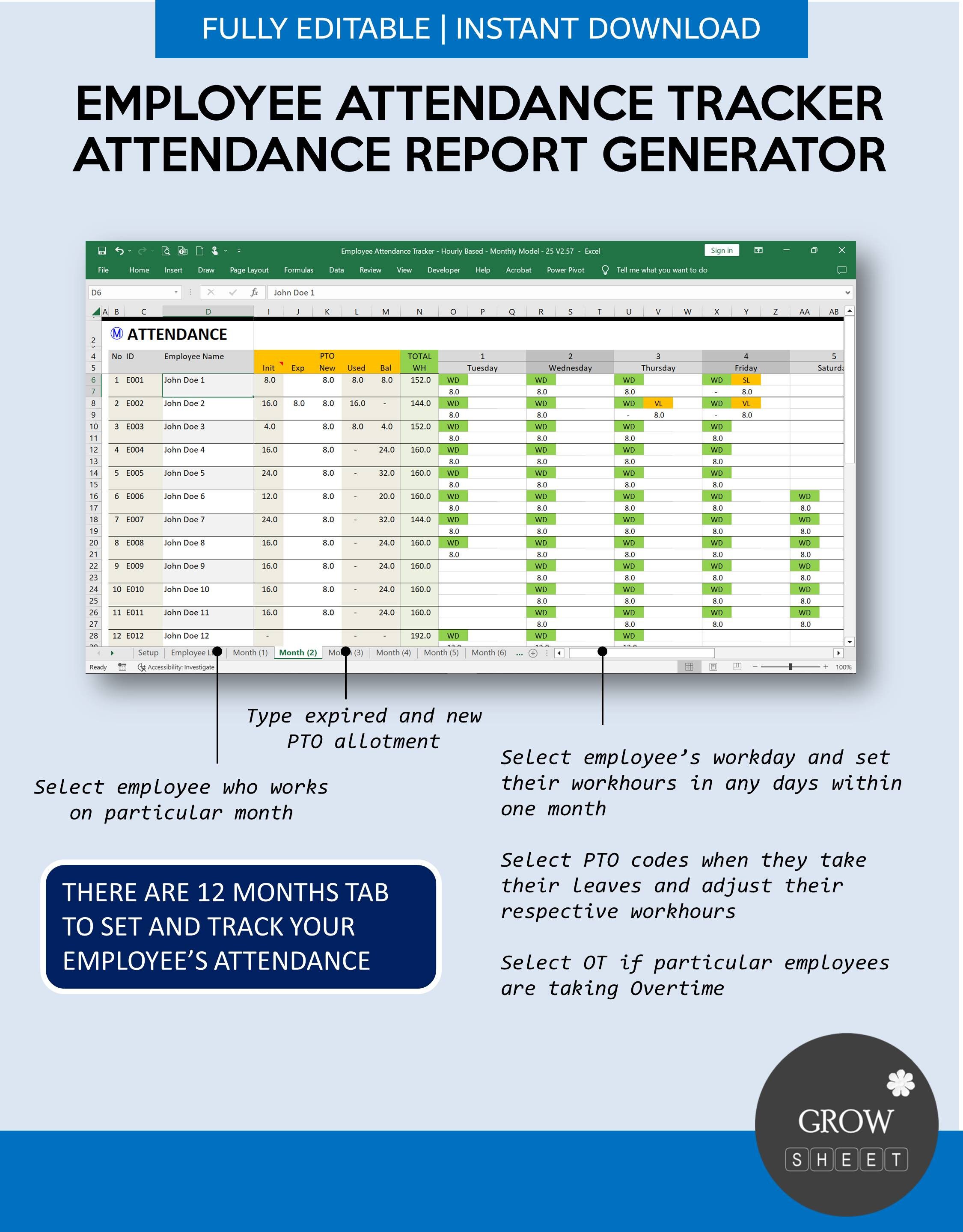 Employee Attendance Tracker and Report Generator | Leave Planner ...