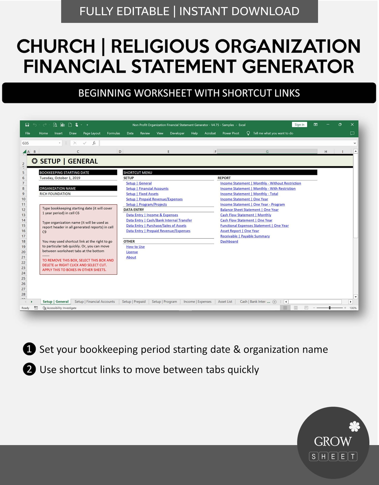 Church Financial Statement Generator | Religious Organization Automated ...