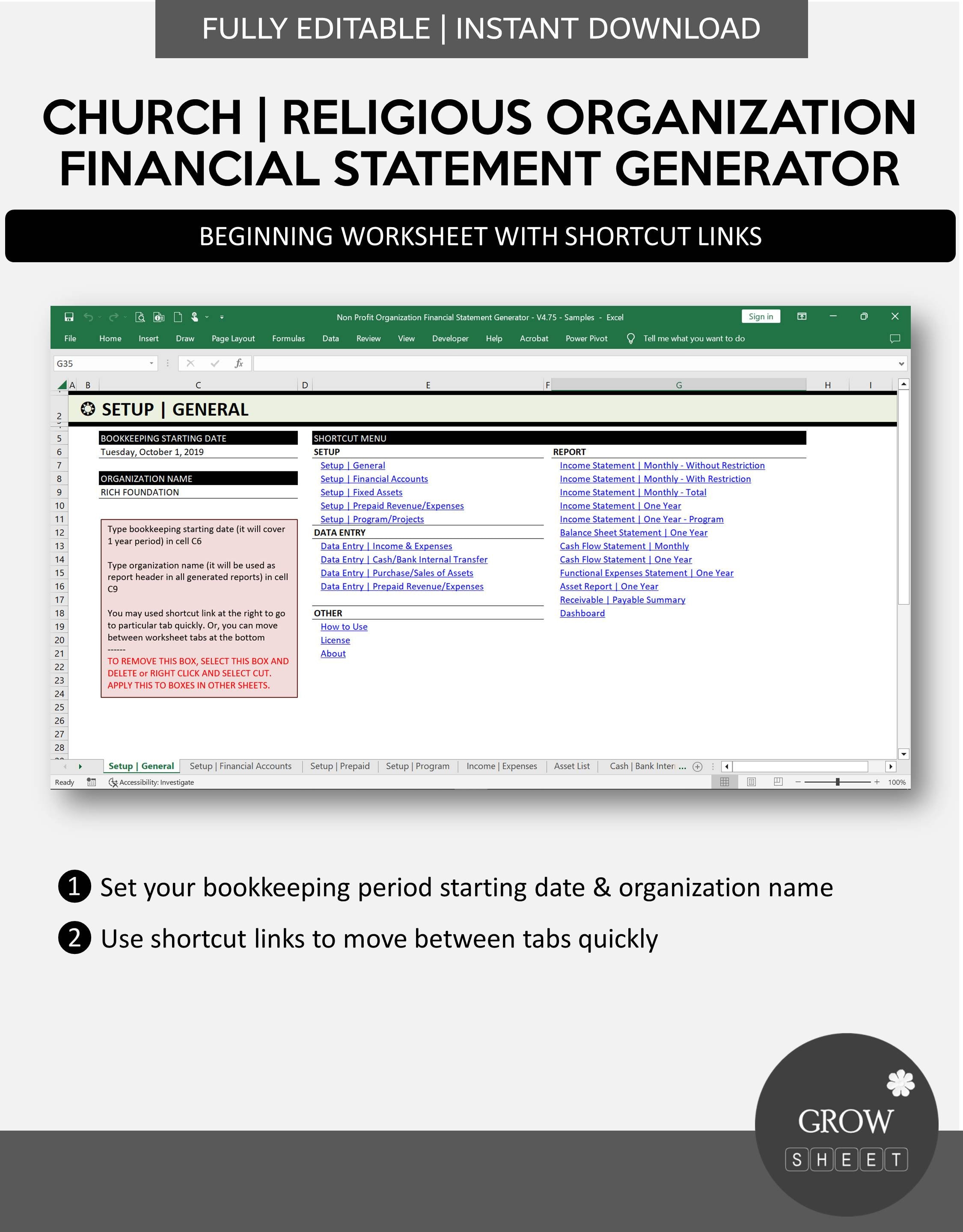 Church Financial Statement Generator | Religious Organization Automated ...