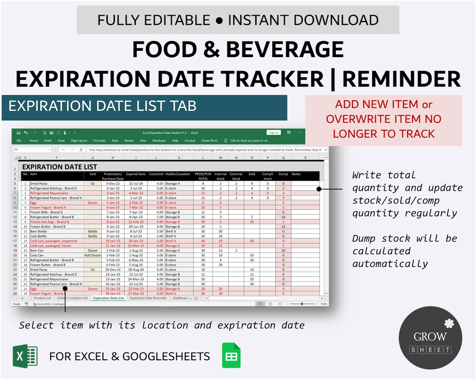 Food and Beverage Expiry Date Tracker | Simple Inventory Database With ...