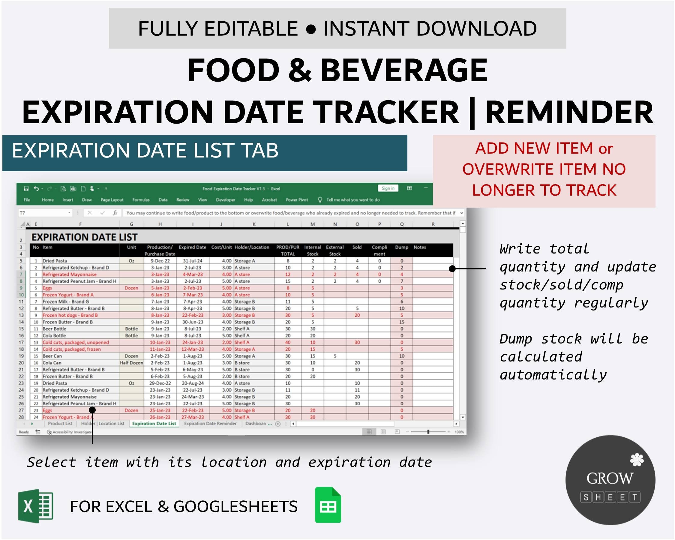 Food and Beverage Expiry Date Tracker | Simple Inventory Database With ...