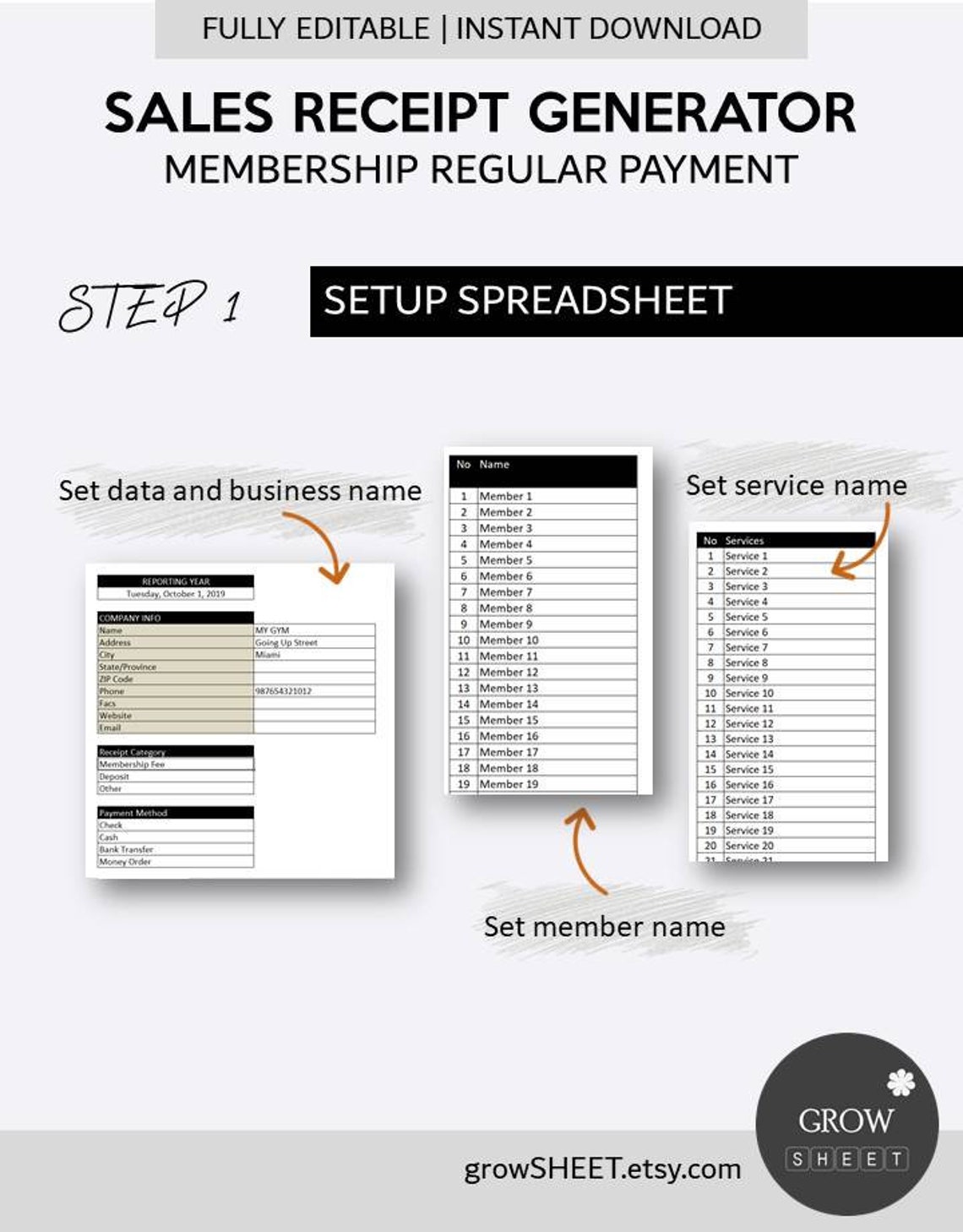 Membership Payment Receipt Generator Monthly Cash Receipt Template for ...