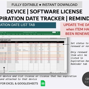 Employee Software License Expiry Date Tracker | Simple Inventory ...
