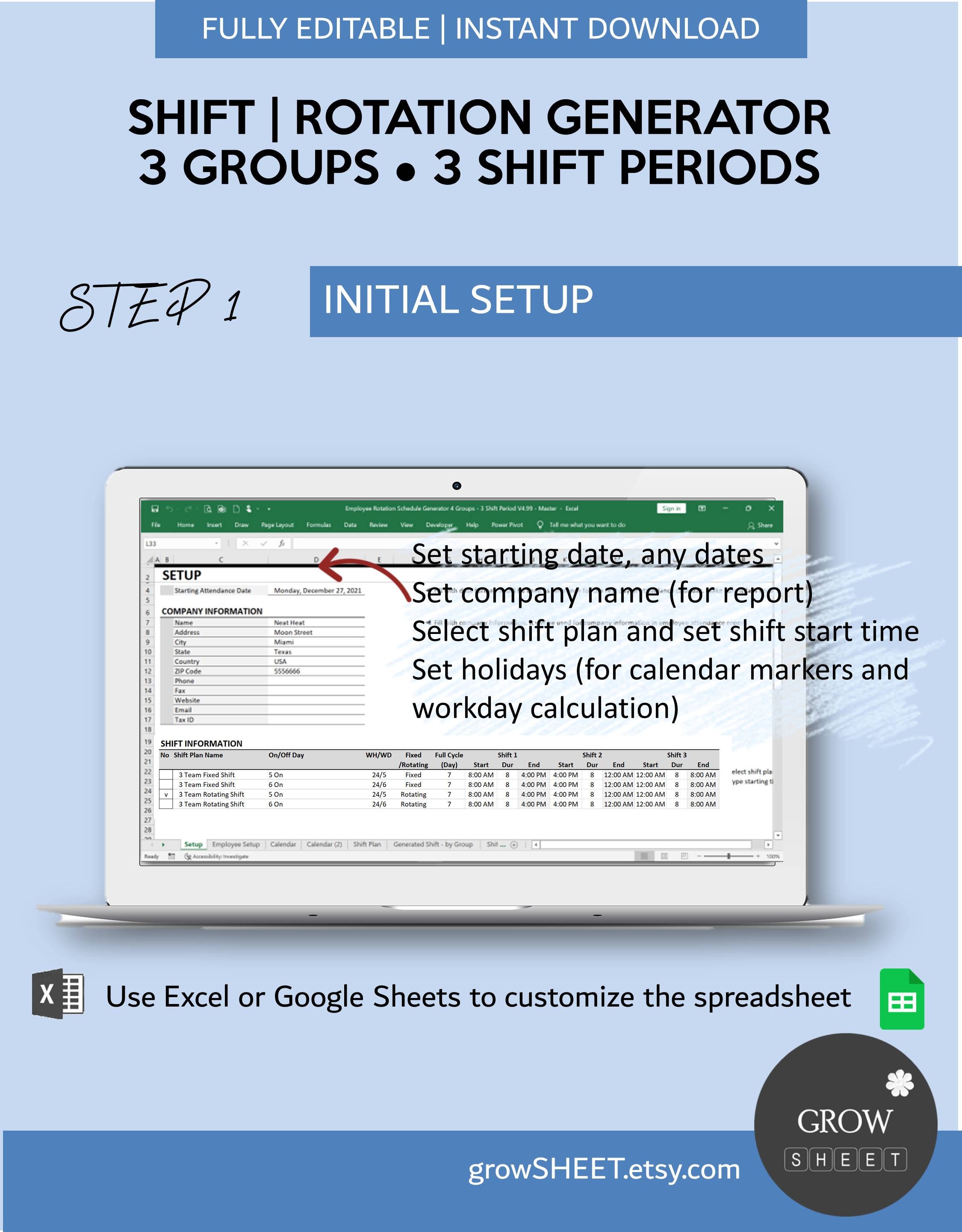 Shift Schedule Generator | Hourly Employee Work Rotation Schedule ...