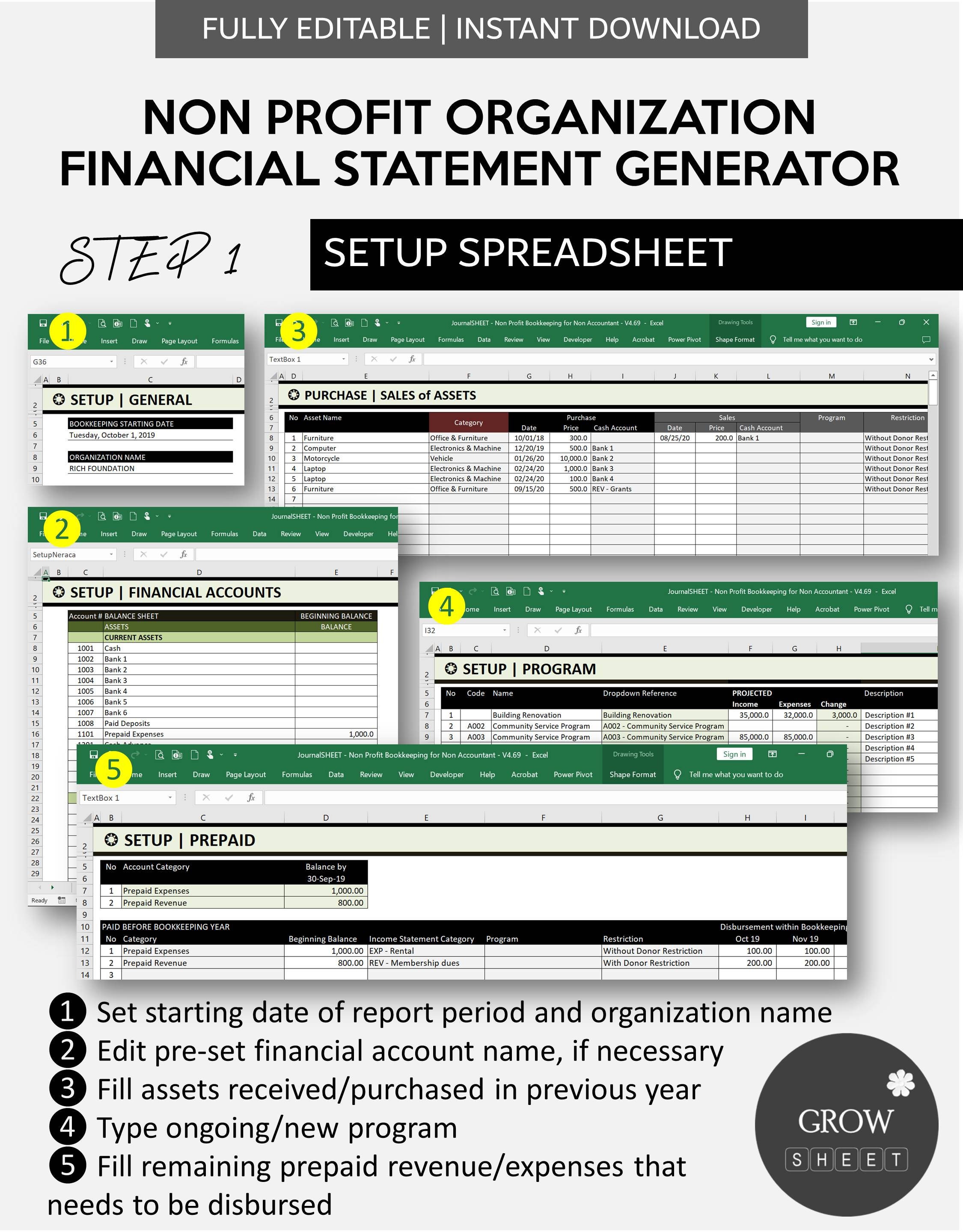 Non Profit Organization Financial Statement Generator | Charitable ...