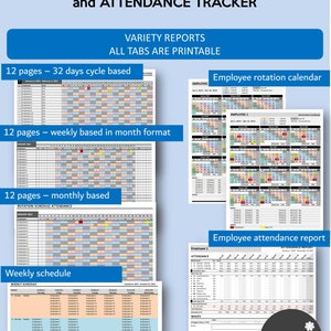 Work Rotating Generator Template and Attendance Tracker | Automated ...
