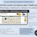 Coffee Shop Scheduling Template for Excel and Google Sheets | Multi ...