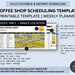 Coffee Shop Scheduling Template for Excel and Google Sheets | Multi ...
