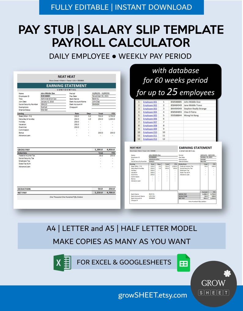 Salary Slip Generator | Pay Slip Creator With Daily Employee Database ...