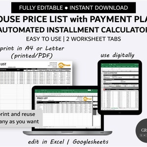 Real Estate Price List With Payment Plan | Realtor Installment Price ...