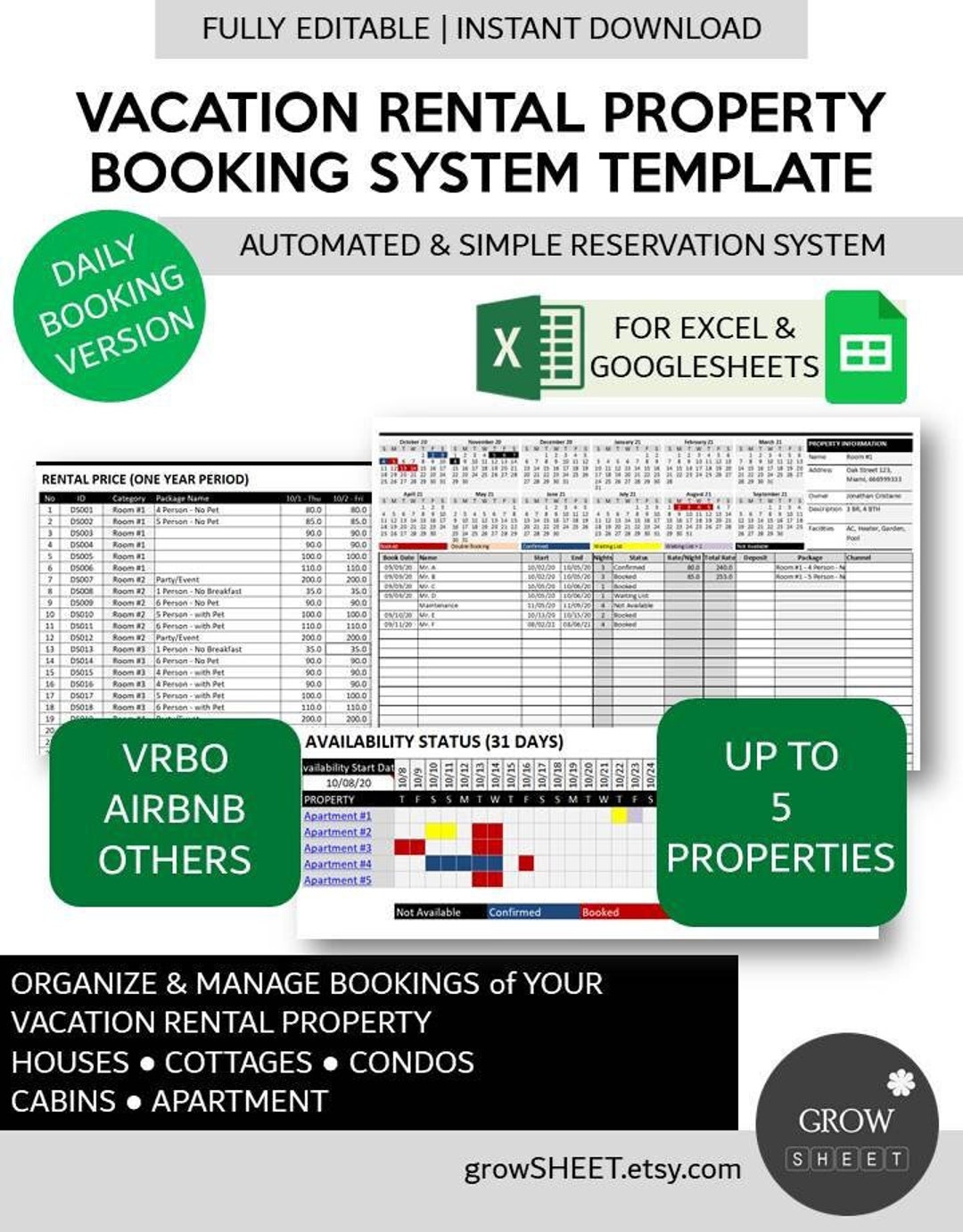 Vacation Rental Property Booking System Template | Simple Property ...