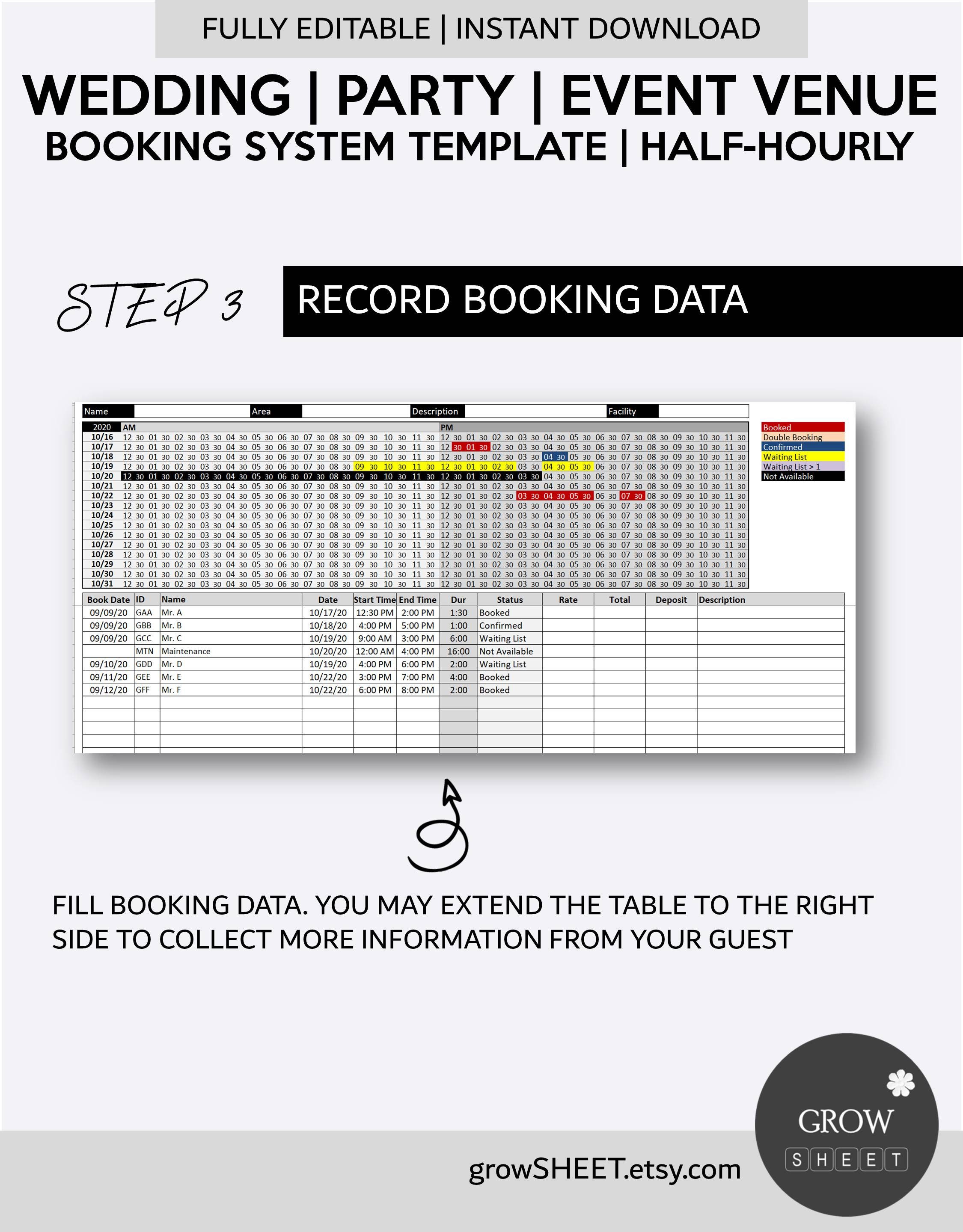 Event Venue Booking Template | Conference - Meeting Room Reservation ...