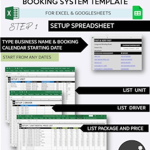 Car Rental Booking System Template | Vehicle Reservation Spreadsheet ...