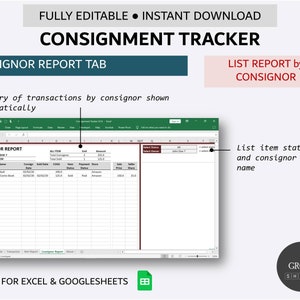 Consignment Tracker | Simple Store Inventory Database | Etsy ...