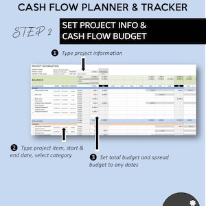 Construction Project Cash Flow Planner and Tracker Spreadsheet | Daily ...