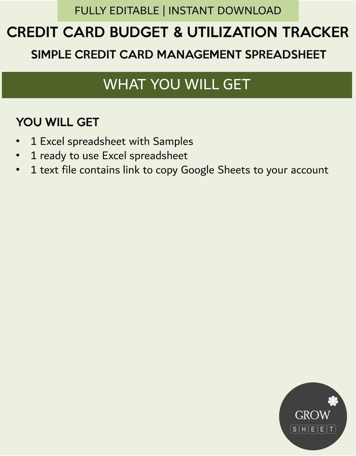 Credit Card Budget Planner and Utilization Tracker Spreadsheet Credit ...