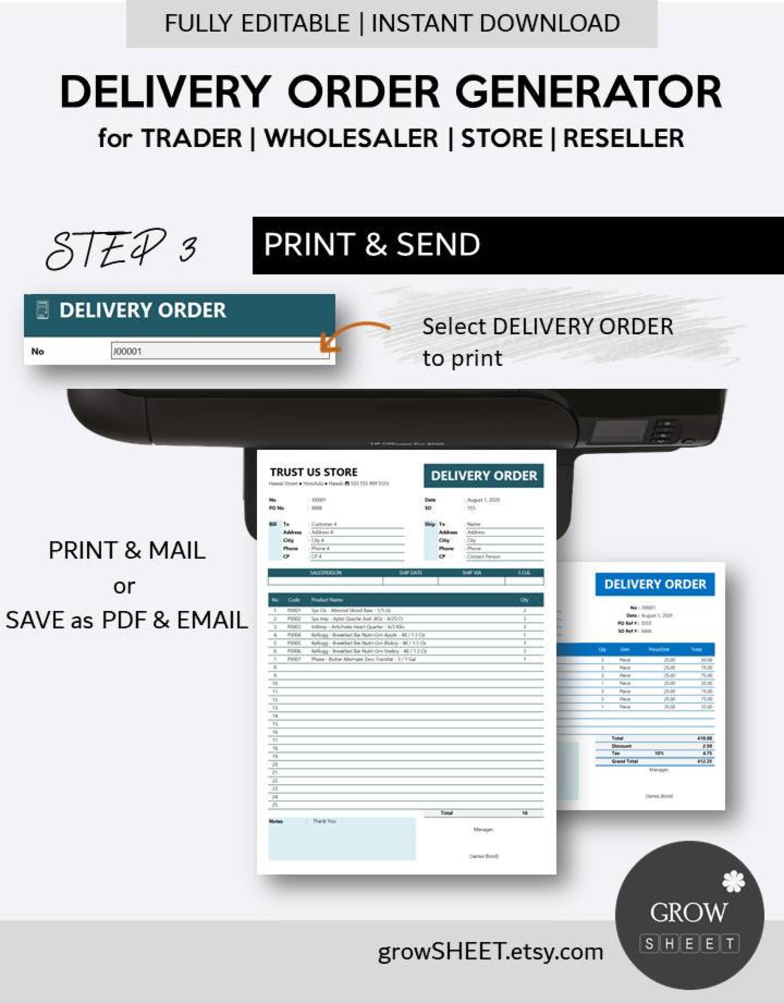 Delivery Order Generator for Small Business | Delivery Receipt Template ...