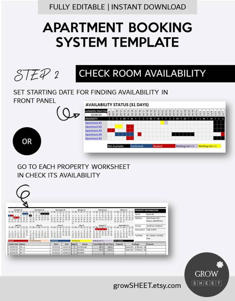 Short Term Rental Apartment Reservation Template Rental Apartment ...