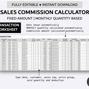 Sales Commission Calculator | Monthly Quantity Based | Fixed Amount ...