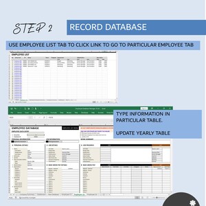 Employee Database Management System for Excel and Google Sheets | Human ...