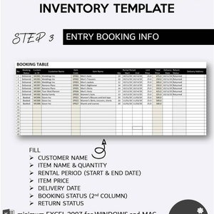 Clothing Rental Booking and Inventory Management Template | Wedding and ...