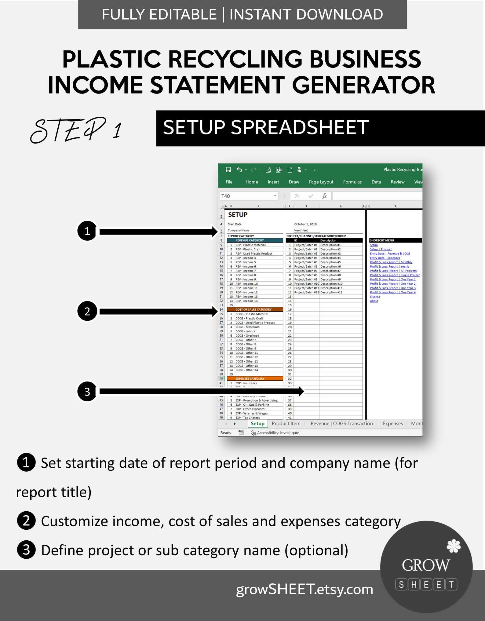 Plastic Recycling Business Income Statement Generator | Simple ...