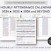 Printable Hourly Employee Attendance Calendar | Custom Attendance ...